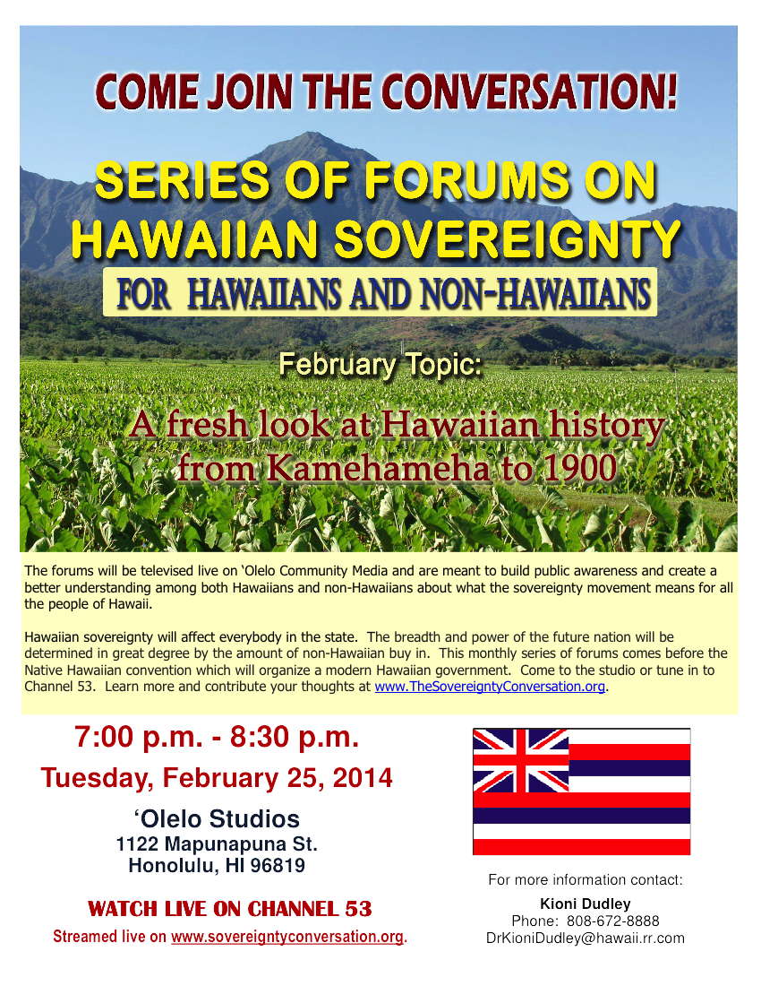 Series of Forums on Hawaiian Sovereignty « Hawaiian Kingdom ...